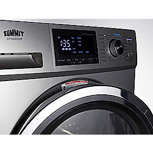 Summit Appliance SPWD2203P 24" Wide 115V Washer/Dryer Combo in Platinum for Non-Vented Use, 2.7 Cu.Ft. Capacity, LCD Display, 16 Wash Cycles, 1300 RPM, Stainless Steel Drum, Child Lock