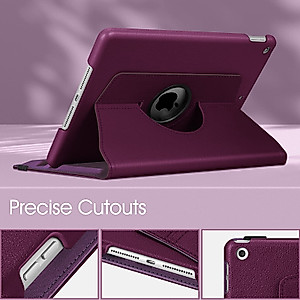 Fintie Rotating Case for iPad 9th Generation (2021) / 8th Generation (2020) / 7th Gen (2019) 10.2 Inch - 360 Degree Rotating Stand Cover with Pencil Holder, Auto Wake Sleep, Purple