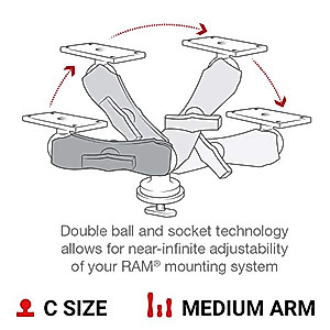 RAM Mounts Track Ball Mount for Humminbird Helix 7 RAM-202-24-354-TRA1U with Medium Arm Compatible with RAM Tough-Track System