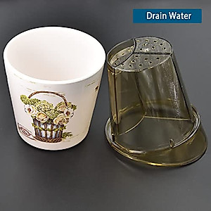 TEANXU Plastic Silverware Holder for Countertop Cutlery Holder Flatware Caddy, Kitchen Utensil Holder, Round