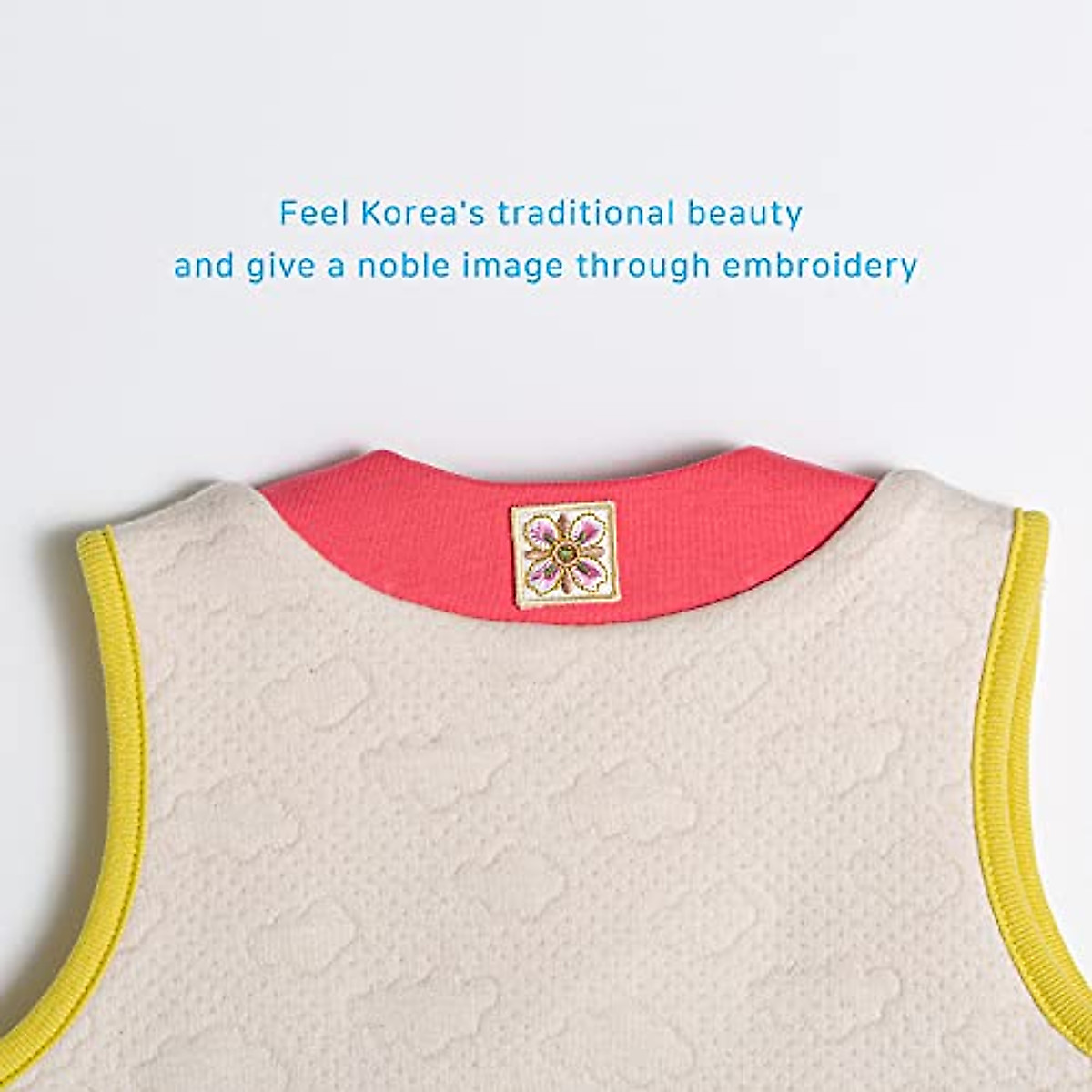 SWEETDEW Unisex Infant Baby Girls Boys Organic Cotton Vest, Sleeveless Coat,Lightweight Hanbok Vest, Contemporary Korean Style (Off White)