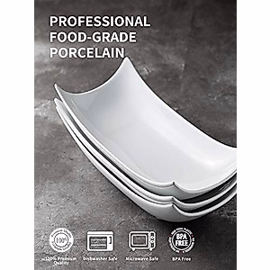 LAUCHUH Decorative Bowl Serving Platter White Serving Dishes Decorative Centerpiece Deep Serving Bowl Serving Dishes and Platters 12-Inch Set of 3