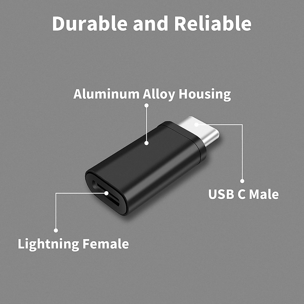 ACMEMATION for Lightning Female to USB C Male Adapter - 3 Pack 3.0 USB Type C Charger Connector Compatible with iPhone 15/15 Pro/15 Pro Max/15 Plus iPad Air Google Pixel Charging Data Transmission