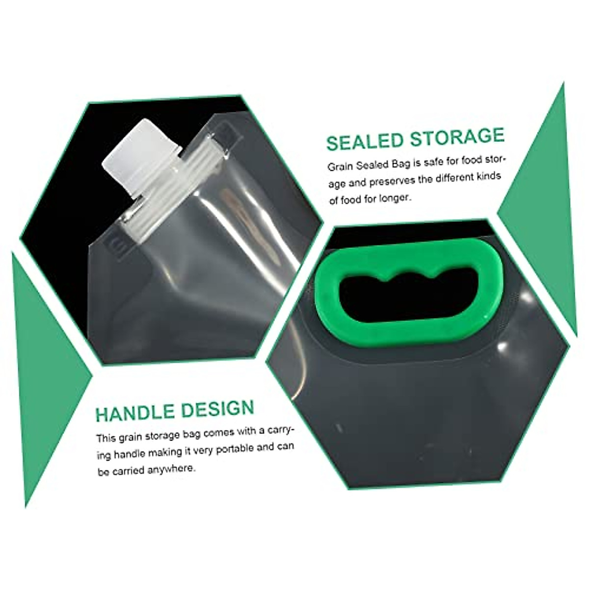 Zerodeko 20 pcs Transparent grain bag clear storage bag food storage bags airtight storage bags stand up grain bag rice grain sealed bags rich storage clear grain dry food household