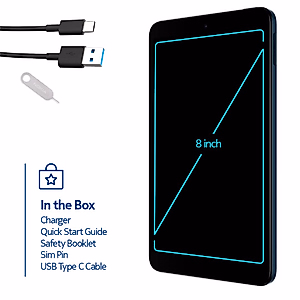 Nokia T10 | Android 12 | 8-Inch Screen | Tablet | US Version | 4/64GB | 8MP Camera | Ocean Blue