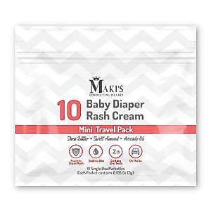 10 x Travel Size Diaper Rash Cream | Individually Wrapped Packets | Travel Size Diaper Cream and Ointment for Treatment & Prevention of Diaper Rash | Safe for Baby's Sensitive & Delicate Skin (Red)
