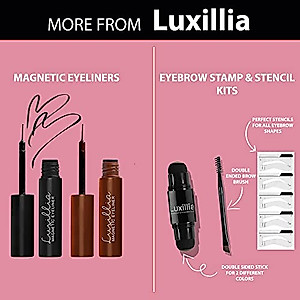 Luxillia (Clear + Black) Magnetic Eyeliner with Eyelashes Kit - Free Applicator Tool, 8D Most Natural Look Eyelash No Magnets Needed - Best Reusable False Eye Lash, Waterproof Liner Pen and Lashes
