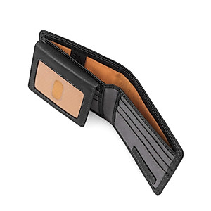 Timberland PRO mens Leather Rfid With Removable Flip Pocket Card Carrier Wallet, Black/Brandy, One Size US