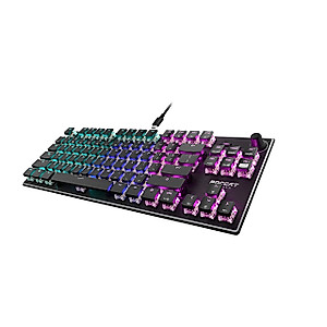 ROCCAT Vulcan TKL Mechanical PC Tactile Gaming Keyboard, Compact, Tenkeyless, Titan Switch Optical, RGB AIMO Lighting, Anodized Aluminum Top Plate, Detachable USB-C Cable, Low Profile Design, Black