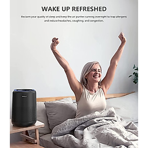 HEPA Air Purifiers for Home with UV Light, WeGuard AP-T10 H13 True HEPA Filter Removes Hair, Dander, Dust, Bacteria, Viruses, Smoke, Mold, Pollen, Allergens, Odor, Quiet Mode, Ozone Free