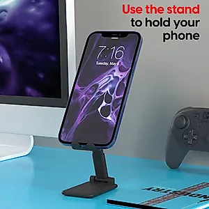TALK WORKS Nintendo Switch Lite Stand - Folding Tabletop and Desktop Stand Display Holder Compatible with Nintendo Switch Lite - Adjustable Viewing Angle and Sturdy Base with Non-Slip Pad