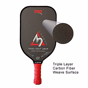 Third Shot Drop Special Edition Series Pickleball Paddle | Triple Layer Carbon Fiber Diamond Weave Surface (Kratos Model H SE | Core: 16mm Polymer)