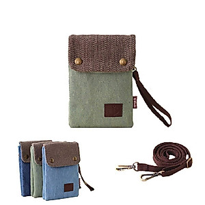 Cute Small Mini Double Pockets Crossbody Shoulder Messenger Bag Cell Phone Pouch Travel Purse Wallet Green
