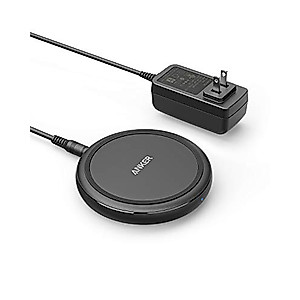 Anker Wireless Charger with Power Adapter, PowerWave II Pad, Qi-Certified 15W Max Fast Wireless Charging Pad for iPhone 14/14 Pro/14 Pro Max/13/13 Pro Max, Galaxy S10 S9 S8, Note 10 Note 9 & More