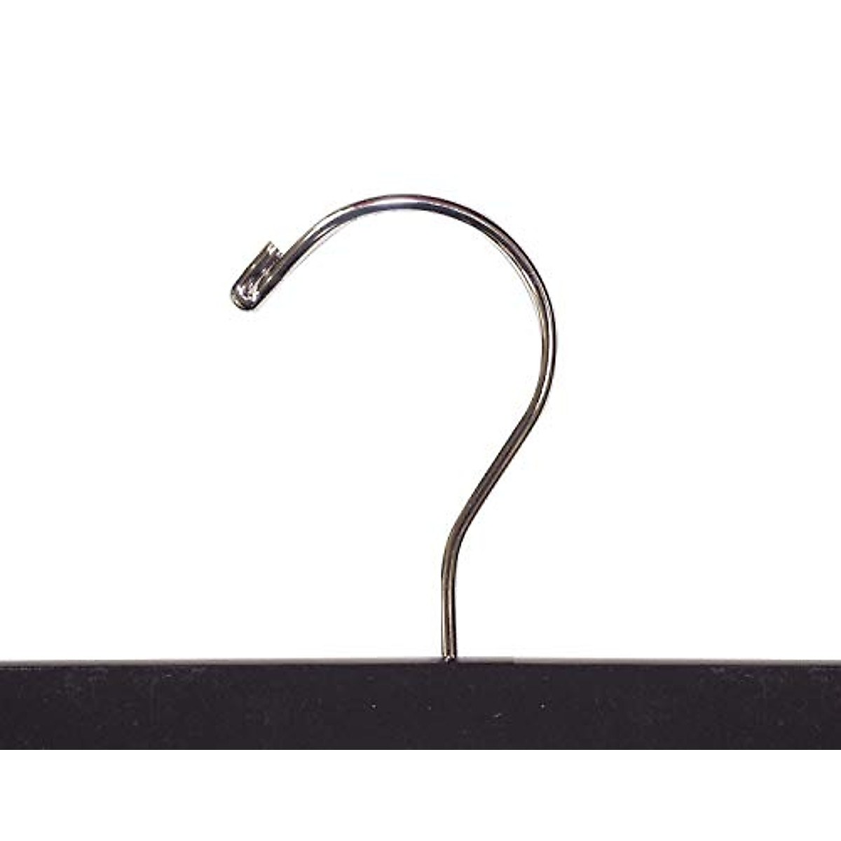 NAHANCO 2214RCCH10 14” Wooden Skirt Slack Hangers with Chrome Hardware Black (Pack of 10)