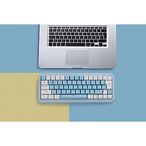 KOLMAX 60% Wireless Gaming Keyboard,Ultra-Compact 2.4G Rechargeable RGB Gaming Keyboard,with Detachable Wrist Rest Backlit Ergonomic 63 Keys Keyboard for Windows Mac PC Xbox PS4 Gamers(Bluewhite)…