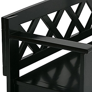 SIMPLIHOME Amherst SOLID WOOD 48 Inch Wide Entryway Storage Bench with Safety Hinge, Multifunctional Transitional in Black