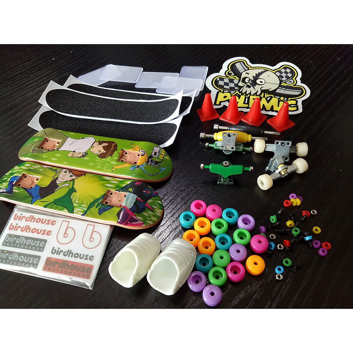 Fanci ABS Finger Skateboard Set Double Rocker DIY Mini Finger Boarding Toy with Storage Box