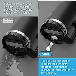 Silicone Spill Stopper for Stanley Quencher H2.0 Tumbler with Handle Including 2 Straw Covers,2 Leak Proof Drink Stopper,2 Round Leak Proof Plug for Stanley Cup Accessories-6 PCS
