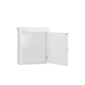 TNLOJI Removable Wooden Medicine Cabinet with Crown Molded Top