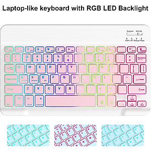 ALIWLHOF Case with Keyboard iPad 10th Generation (10.9", 2022),Keyboard Case for iPad 10.9" 10th Gen, 7 Colors Backlit Keyboard Case with Pencil Holder-Detachable Bluetooth Keyboard Case