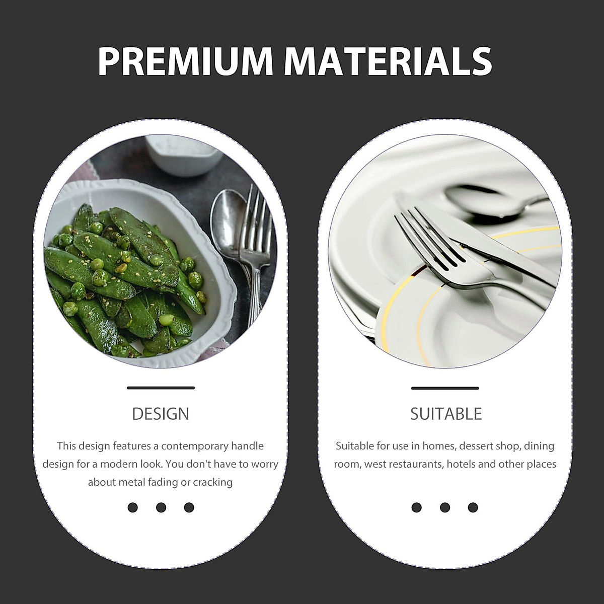 OSALADI 1 Set Dinnerware Serving Utensils Silverware Flatware Eating Utensils Western Food Tableware Steak Cutlery Home Tableware Home Cutlery Knives Stainless Steel White Ceramics