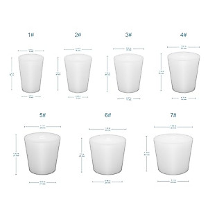 stonylab Silicon Rubber Stopper, White Tapered Lab Seal Silicon Stoppers Rubber Plugs (10-Pack, 5#)