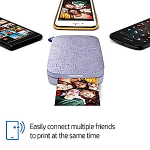 HP Sprocket Portable 2x3" Instant Photo Printer (Lilac) Print Pictures on Zink Sticky-Backed Paper from your iOS & Android Device.