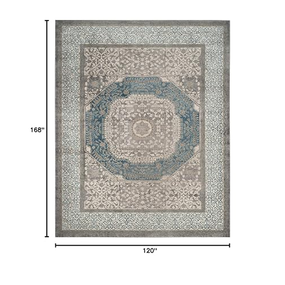 SAFAVIEH Sofia Collection 10' x 14' Light Grey/Blue SOF365A Vintage Oriental Distressed Non-Shedding Living Room Bedroom Dining Home Office Area Rug