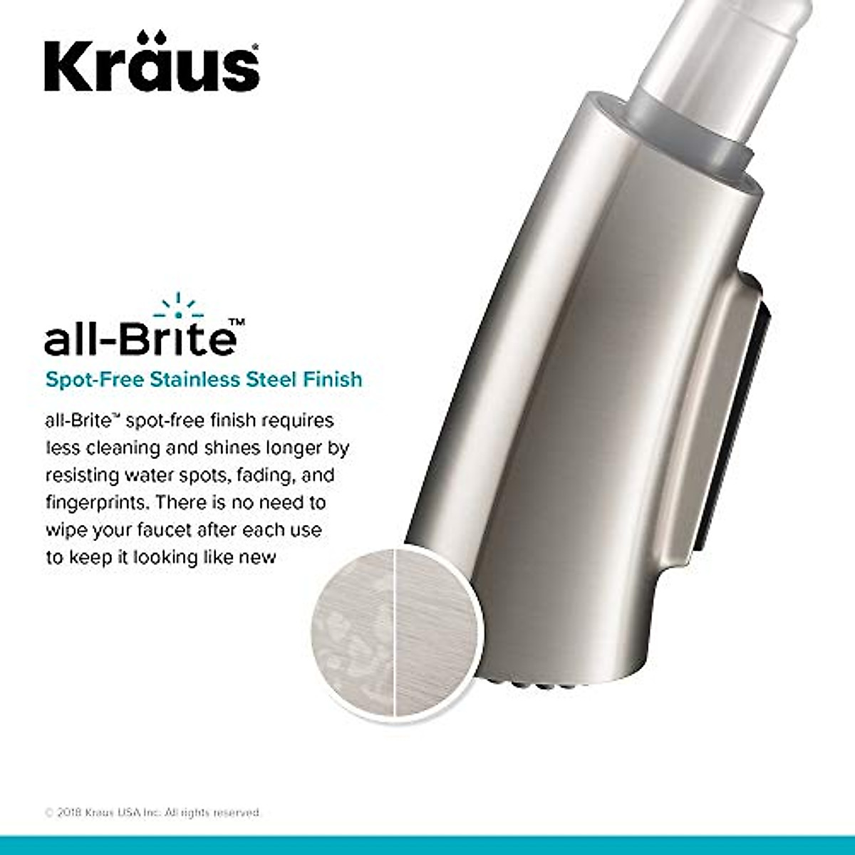 Kraus KPF-1673SFSMB Nolen Dual Function Pull, Faucets for Kitchen Sinks, Single-Handle, 16 3/8 Inch, Spot Free Stainless Steel/Matte Black