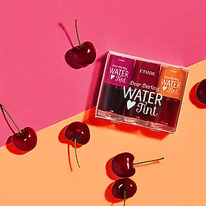 ETUDE Dear Darling Water Tint 3 Color SET 9.5g x 3color | Bright Vivid Color Lip Tint with Moisturizing Pomegranate & Grapefruit Extract to Hydrate your Lips