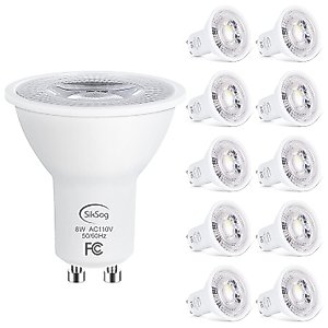 SikSog GU10 LED Light Bulb 5000K Daylight White,70W Halogen Equivalent, Non Dimmable, 120° Beam Angle Flood Lights, LED Bulbs for Recessed Track Lighting 720LM, CIR≥85, Pack of 10