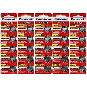 Panasonic CR2032 3 Volt Lithium Coin Cell Battery - 25 Batteries