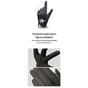 GOuft Spiderweb-Design Golf Glove Black Edition (for Men & Women) - Durable Suede: All Weather Golf Glove, Good Grip, Feel Soft/Comfort, and Long Lasting: Washable Glove (Gold/Black, 23, Left-Hand)
