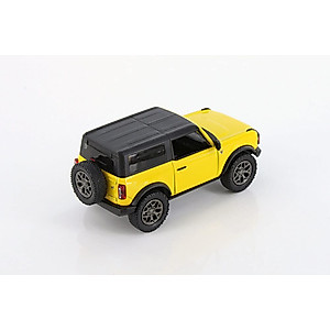Compatiable with Kinsmart 2022 Ford Bronco Hardtop 1:34 Scale Diecast Model Car (Set of 4, red Black Blue and Yellow)