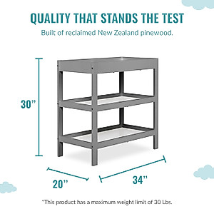 Dream On Me av2023-Dream table-a79f6f03 Ridgefield Changing Table in Storm Grey, 33.5x16x33.5 Inch (Pack of 1)