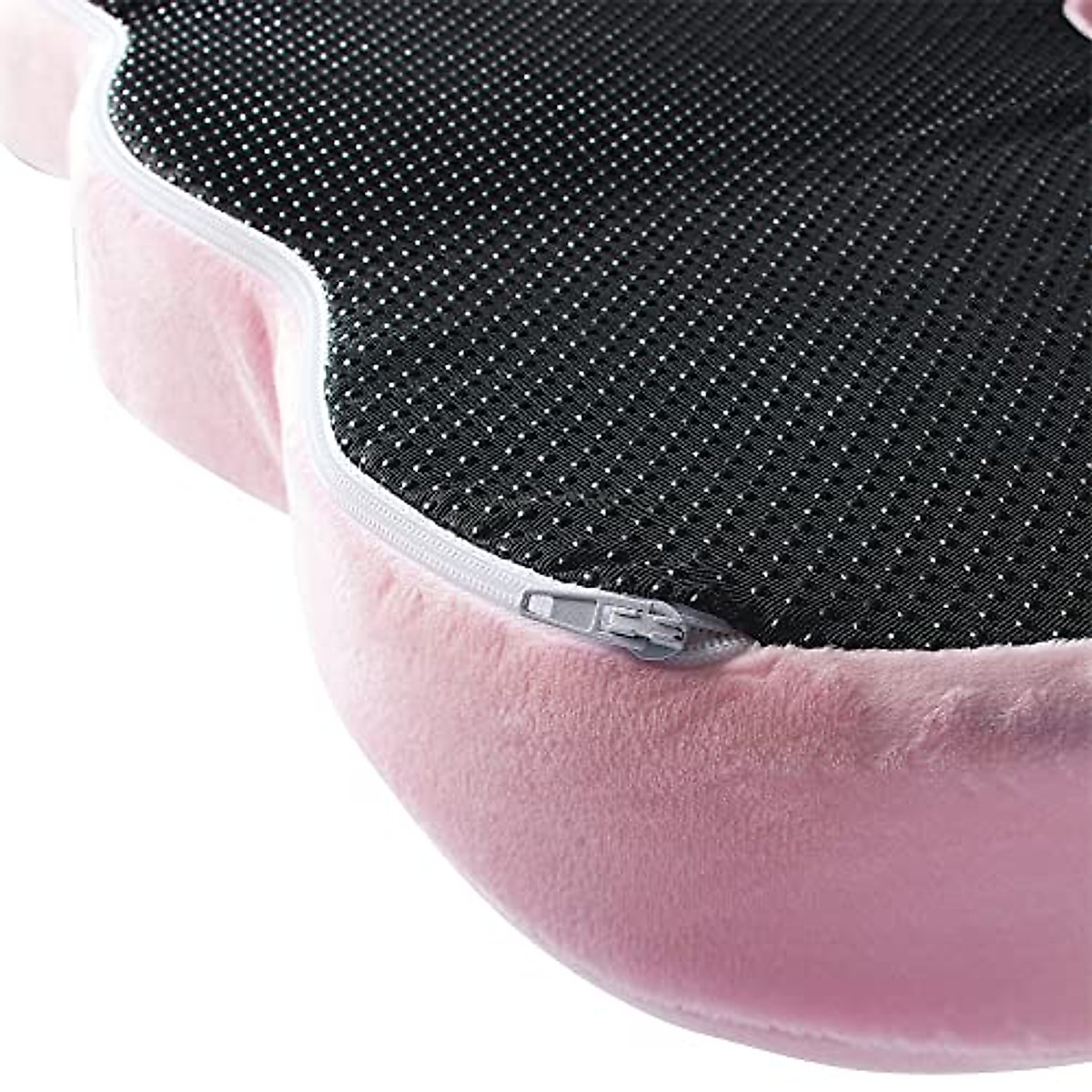 Memory Foam Seat Cushion - No-Slip Bottom - Gel & Memory Foam Coccyx Cushion for Tailbone - Used for Office Chairs Car Seat Cushion - Sciatica & Back Pain Relief - (Light Pink) 1 Count