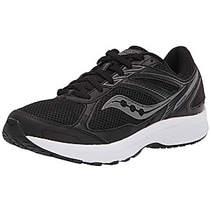 Saucony Men's Cohesion 14 Road Running Shoe, Black/White, 12