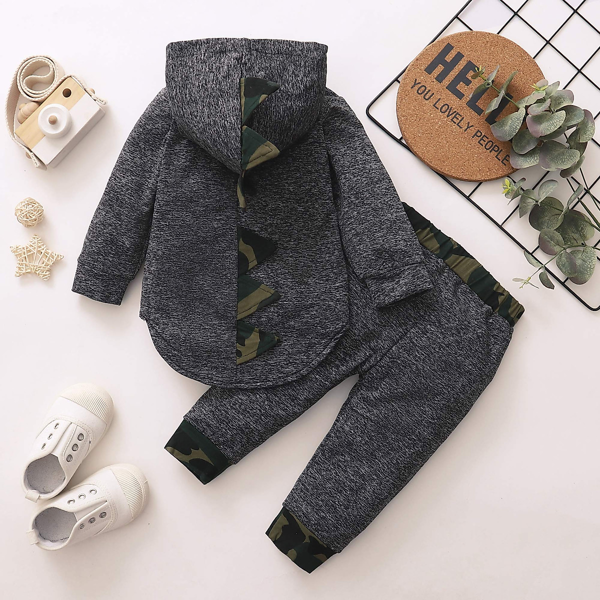 Renotemy 3 4 Year Old Boy Clothes Baby Boy Hoodie Tops Sweatsuit Jackets Pants Outfit Set 3T-4T Boy Clothes