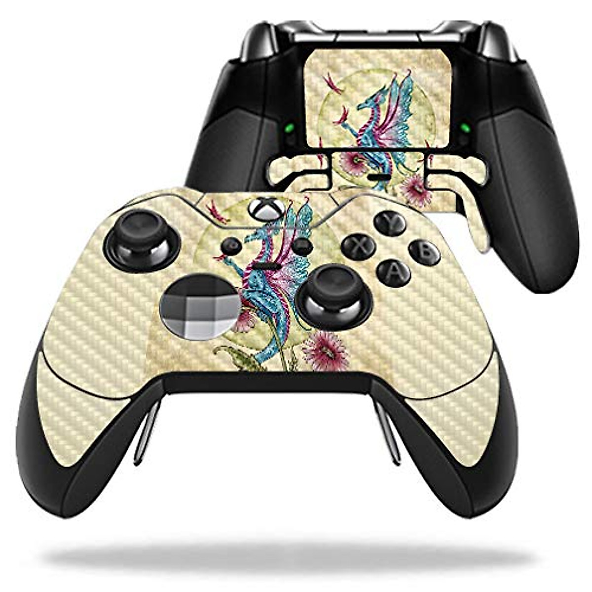 MightySkins Carbon Fiber Skin for Microsoft Xbox One Elite Controller - Dragon Daydream | Protective, Durable Textured Carbon Fiber Finish | Easy to Apply, Remove, and Change Styles | Made in The USA