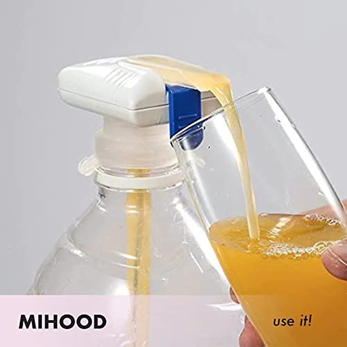 2 Pack Automatic Milk Drink Dispenser with Lid by MIHOOD - Hands-Free Electric Tap for Fridge Gallon Beverage Kids Home Kitchen Wedding Party Outdoor and 1 Multi Purpose Can Bottle Opener (MHBD00001)