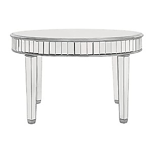 Elegant Decor Round Dining Table, Silver