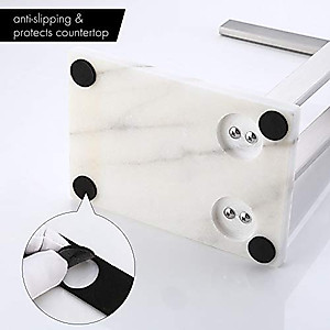 KES Hand Towel Holder Stand for Bathroom Countertop Double-L Hand Towel Rack with Marble Base for Bathroom Vanity Freestanding SUS 304 Stainless Steel Brushed Finish, BTH220B-2
