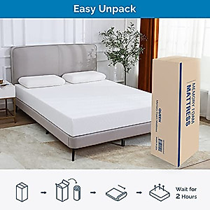 IULULU Memory Foam Mattress 10 Inch Full Size, Medium Firmness Mattress with Fabric Cover, Gel Foam Infused, CertiPUR-US Certified, Suitable for College Dorm, White (CJ-M10-F)