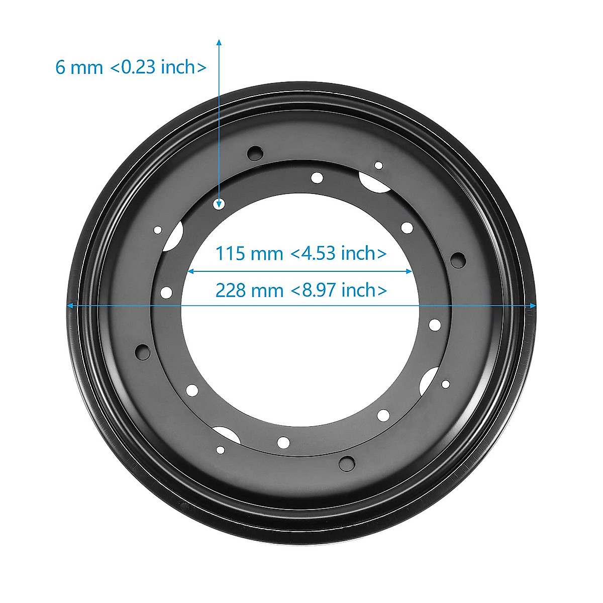 SEHOI 4 Pack 9 Inch Black Lazy Susan Hardware, 360°Rotating Swivel Plate with 220 lbs Load Capacity, Thick Ball Bearings Turntable Lazy Susan Base for Rotating Table, Display Plate, Serving Tray