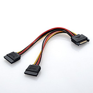traderplus 2Pcs 15 Pin SATA to Dual SATA Power Y Splitter Cable for Hard Drive HDD SSD 8 Inch