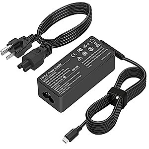65W 45W Type C Power Adapter Chromebook, USB C Charger Fit for Lenovo Chromebook C330 S330 300e 100e 500e Chromebook 2nd Gen MTK AST N23 Yoga Series Laptop AC Adapter Power
