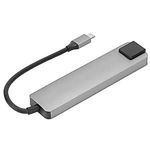 HUB Multifunction USB 3.0 Type‑C HDMI RJ45 Display Adapter Gray Compatible with OS X/Windows for Office and Entertainment