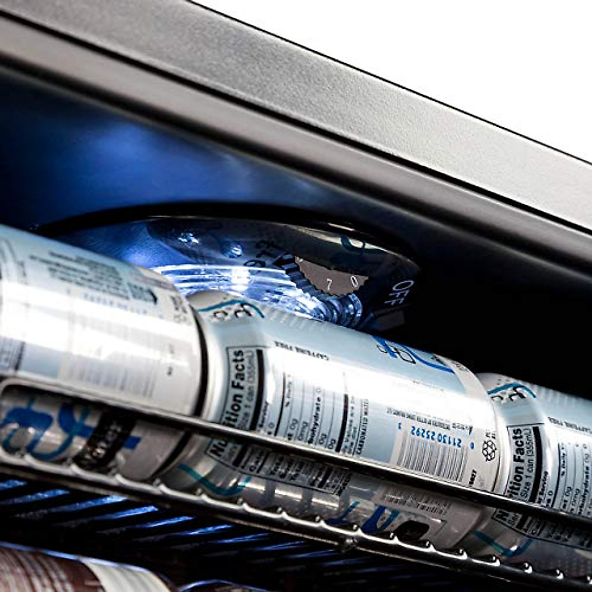 NewAir Beverage Refrigerator Cooler with 90 Can Capacity - Mini Bar Beer Fridge with Right Hinge Glass Door - Cools to 34F - AB-850B - Black