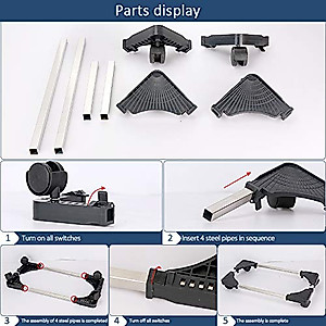 Liitrton Mobile CPU Stand Adjustable Computer Tower Stand with 4 Caster Wheels Fits Most PC (Black)